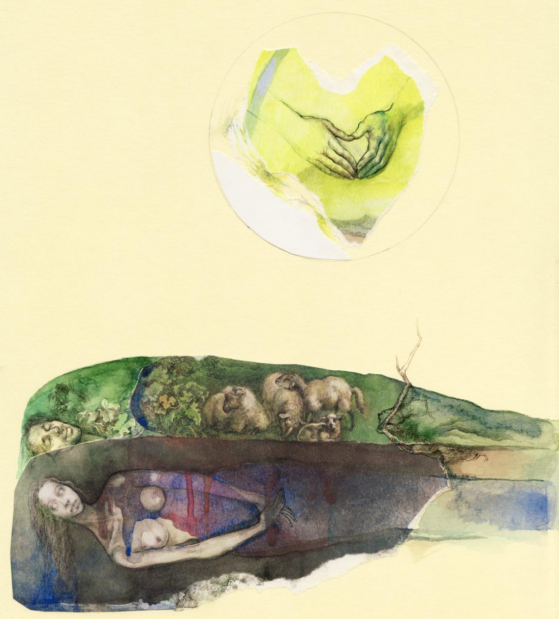 Muse on the Cross by Mimi Staneva – Painting, watercolor - artContraire